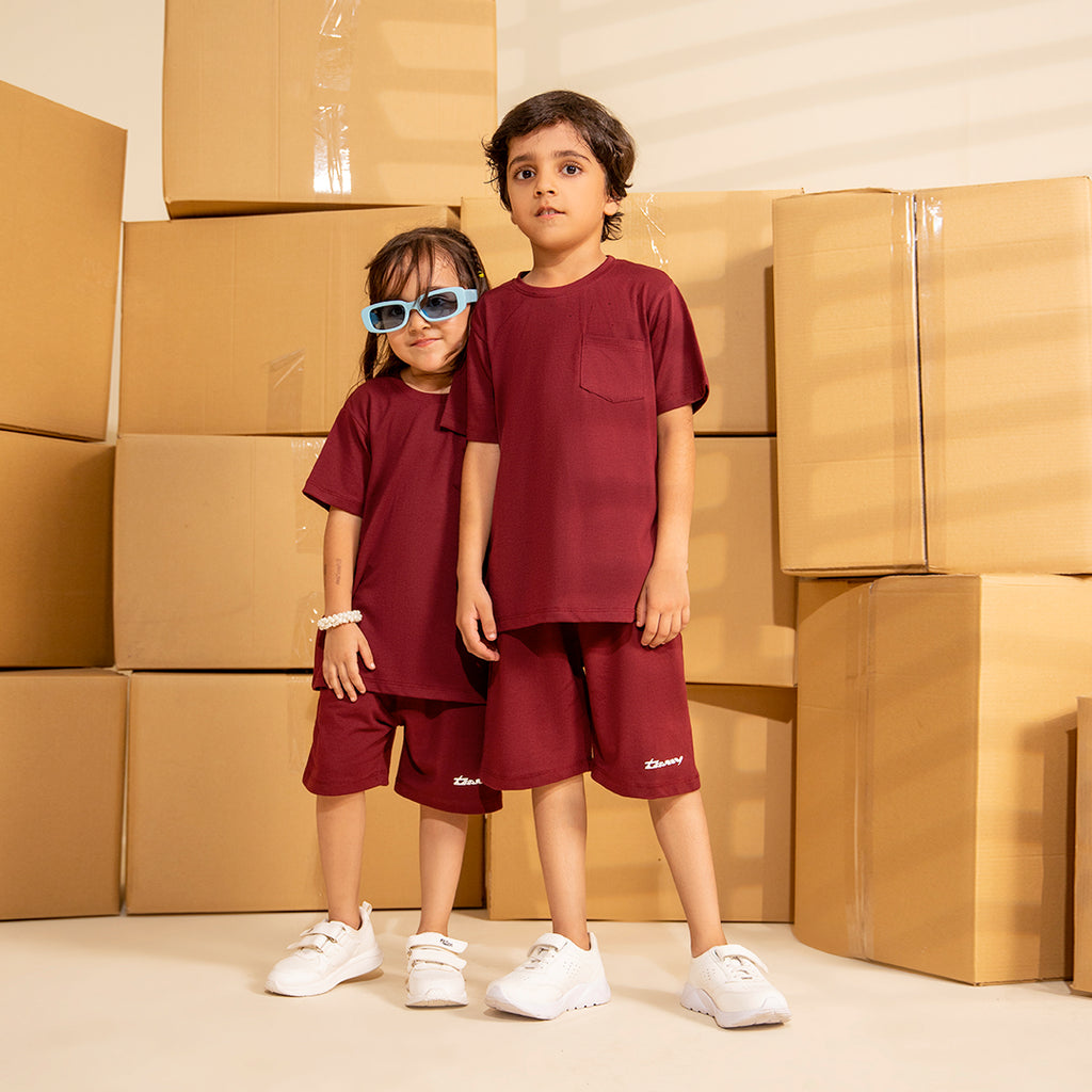 Maroon - 24/7 Kids Pocket Tee – Tooney Teez